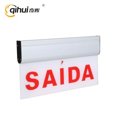 China Qihui t 3W SMD LED wall hanging 90-265V emergency exit sign lights CE and rohs for sale