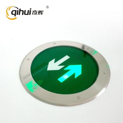 China Qihui hot 2W round stainless steel IP68 waterproof left arrows emergency buried lights CE and rohs for sale