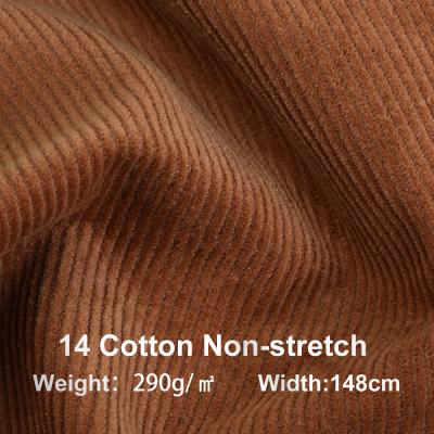 China 14w 90% Cotton+10% Polyester Non-stretch Thick Corduroy Velvet Fabric for Suit Corduroy Brown Velvet Fabric for sale