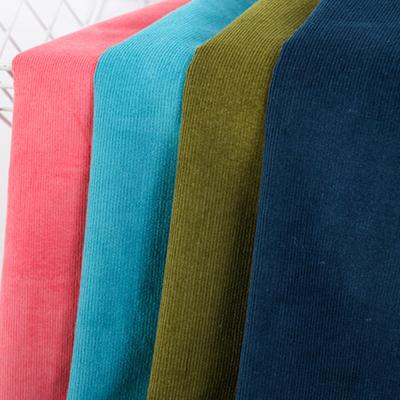 Cina 90% Cotton 8% Polyester 2% Spandex Woven Plain Style 21 Wale Stretch Kids Wear Cotton Pants Fabric in vendita