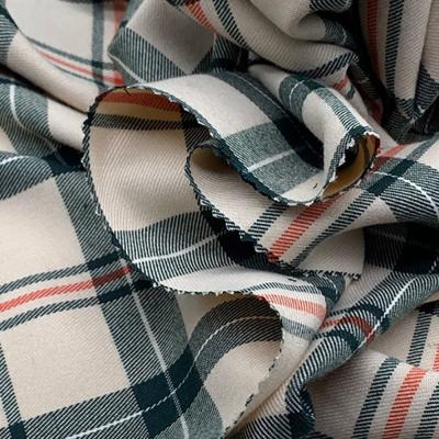 Cina 260GSM  Fabric T 97% SP 3% Geometric Print Plaid Shirt Fabric in vendita
