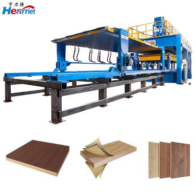 China Production of particleboard unpainted ecological board dual station movable slide hot press machine for sale