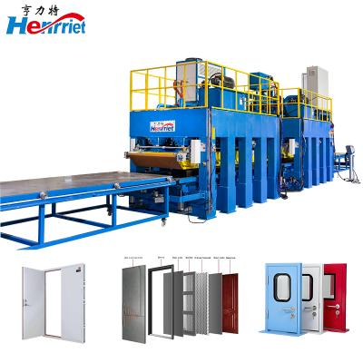 China Customized 1000T Pressure Automatic Conveying Press Production Line with Thermal Oil Heat Transfer for Hall Doors and Wood Plastic Doors for sale