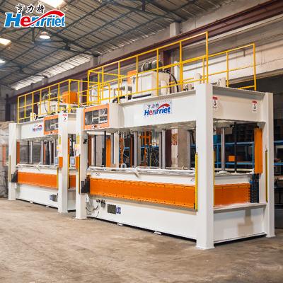 China Multi-layer hot press machine with 160 T maximum pressure 6-layer working level and 80℃ maximum temperature for sandwich panels and cold storage panels for sale