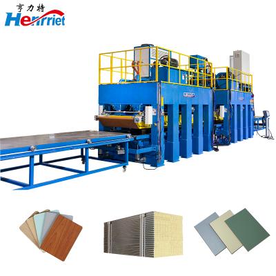 China 1000 ton hot press production line with 3700mm x 1300mm plate size and thermal oil heat transfer for antibacterial panels for sale