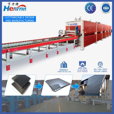 China PLC Control Hot Laminating Press with Automated Conveying for Large-Format Aluminum Honeycomb & Carbon Fiber Composites at 100t Pressure for sale