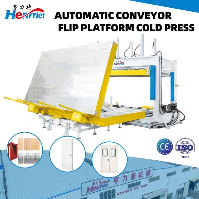 China 50T Maximum Pressure Cold Press Machine with Automatic Conveying and 3400mmx2200mm Pressure Plate for Panel Lamination for sale
