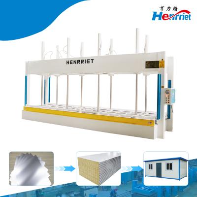 China Industrial 8-Cylinder Hydraulic Cold Press Machine with 8000*2000mm Work Platen and 50T Maximum Pressure for Sandwich Panel Production for sale