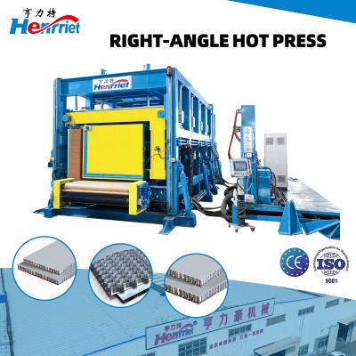 China Right-Angle Hot Press Machine with 80T Main & 43T Side Pressure and 6500mm Platen for Aluminum Honeycomb Panels for sale