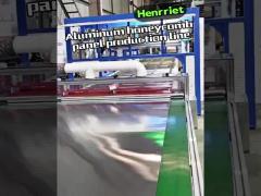 Aluminum honeycomb panel glue spraying cold pressing automatic production line