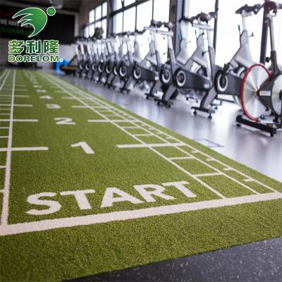 China Tuin Sport Gym vloer mat met Dorelom logo aangepast slee track kunstgras Te koop