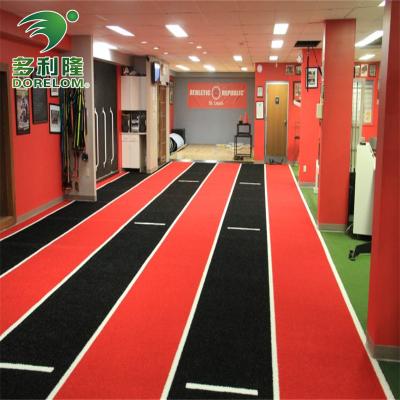 China Tuin Sport Gym vloer mat met Dorelom logo aangepast slee track kunstgras Te koop
