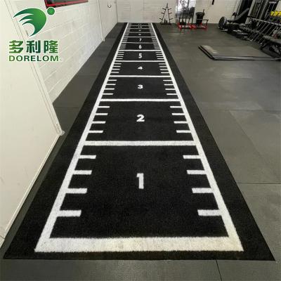 China Tuin Sport Gym vloer mat met Dorelom logo aangepast slee track kunstgras Te koop