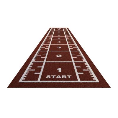 Cina Disegno del logo personalizzato Gym erba artificiale con erba marrone e doppio supporto SPU PP NET in vendita