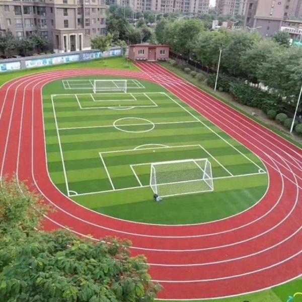 サッカー場 W 形 二色 紫外線耐性 PE モノフィラメント 人工草草