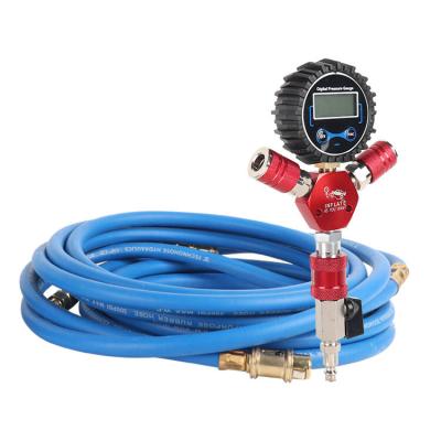 중국 타이어 공기 주입 및 배기 시스템용 디지털 게이지 4방향 에어 매니폴드 판매용