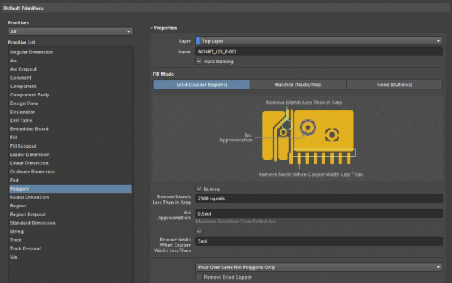Съемка экрана окна примитивов в дизайнере Altium