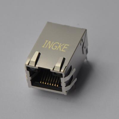 China 0826-1X1T-GH-F YKKU-0329NL PoE+ RJ45 PCB Through Hole Magjack Connectors for sale