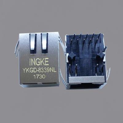 China YKGD-8339NL MOX-RJ45-1840 Through Hole 1 Port Magnetic RJ45 Connectors for sale