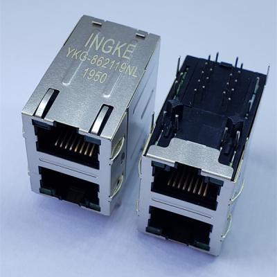 China INGKE YKG-862119NL Direct Substitute TE 1840855-1 2 Port 1000 Base-T Through Hole RJ45 Magnetic Jack Connectors for sale