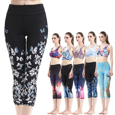 China Quick Dry Sports Compression Pants , Ladies Compression Leggings Sublimation Printing for sale