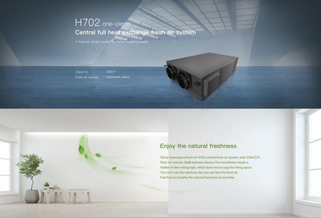 Triple Filtration, Ultra-Thin Graphene Full Heat Exchange Central Fresh Air Purifier