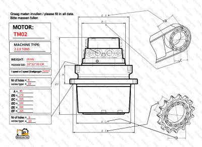 China U15-3 KX41.2 KX41.2V KX36.3 K008 Endantrieb für Kubota TM01 Reisemotor zu verkaufen