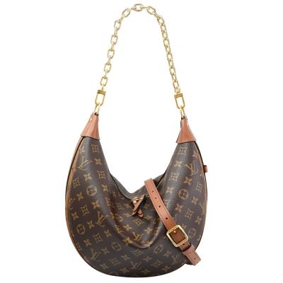 China LV van de de Maanzweep van Ontwerpermonogram bag presbyopic het Halve Leer Tote Handbag Te koop