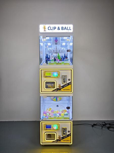 Quality Clip and Ball 2-in-1 Machine, 45mm Capsule & Lollipop for Mall Arcade for sale