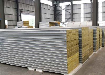 China GMP Standard Thermal Insulation Rock Wool Sandwich Panel For Fire Prevention for sale