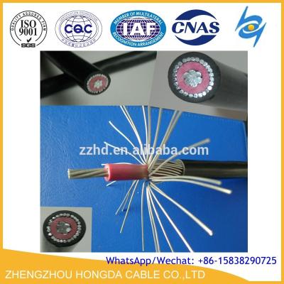 China LV 2X6AWG PVC Insulated Aluminum Service Drop Concentric Cable for sale