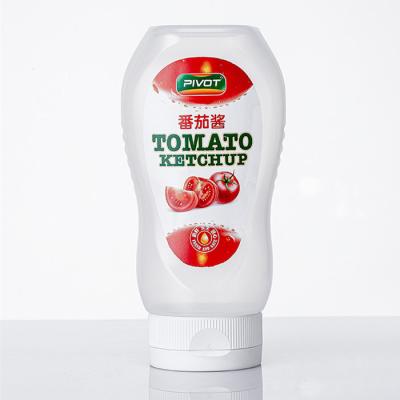 Cina bottiglie di plastica di compressione del LDPE del condimento della salsa dell'insalata 330g con Flip Top Cap in vendita
