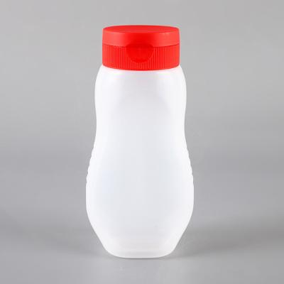Cina bottiglie di plastica di compressione del LDPE del condimento della salsa dell'insalata 330g con Flip Top Cap in vendita