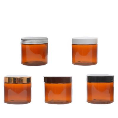 Cina Ampio ANIMALE DOMESTICO della bocca intorno ai barattoli cosmetici del nero di plastica delle scatole metalliche 100ml con il coperchio dell'oro in vendita