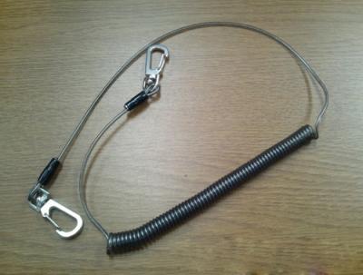 China China factory high quality wire coil safety tool lanyard with heavy duty hooks 3.0mm dia s for sale