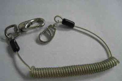 China Retrable tether translucent clear wire coil lanyard safe tool tether for stop-drop for sale