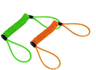 China Colorful anti-drop spring steel spiral lanyard w/ big loop ends to protect valuable tools for sale