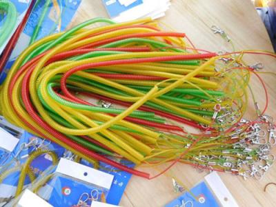 China Colorful safety fishing lanyard spring coil cable popular 5m fishing accessory for rod for sale