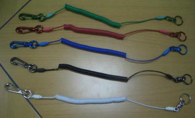 China China factory direct OEM custom colors custom sizes spring coiled lanyard cords with hooks for sale