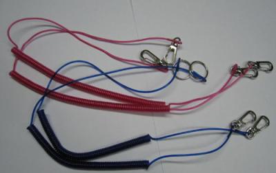 China Protection coil leash custom color fishing kayak rod tackle spiral coil lanyard cord end for sale