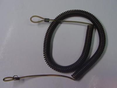 China Innovation stainless steel clip w/coil loop ends flex security coil strap rope black for sale