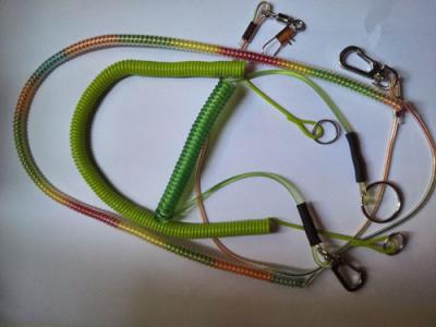 China Top quality Chinese factory coil tether with split ring and key hook for fishing tackle for sale