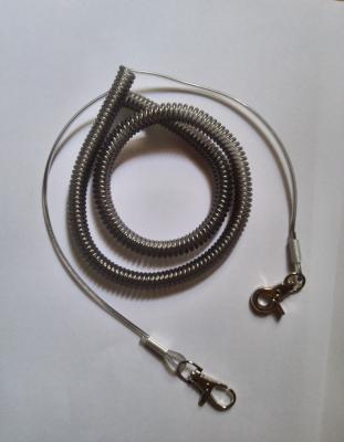 China Good strong stainless steel wire flexi coil lanyard reduces risk of loss valuable items for sale