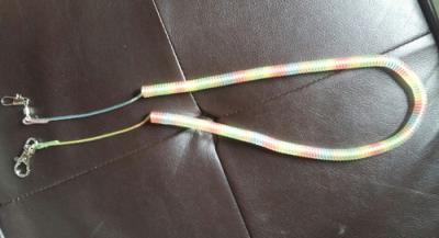 China Mixed colors long retention rope fishing accessory lanyard coil spring with steel clips for sale
