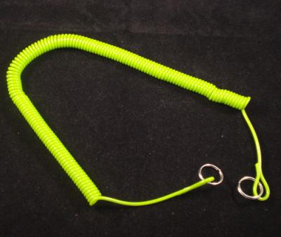 China China manufacturer offer simple cheap yellow slim long flexi coil tether w/small ring ends for sale