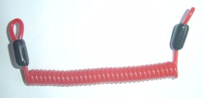China Expanding red safe spring coiled lanyard for tools security two small loop ends for sale