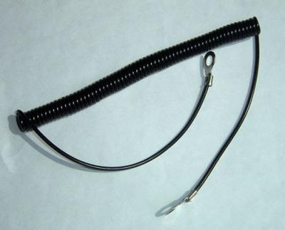 China Retractable expanding 2.5mm dia rubber coated strong coil lanyard with long tail&oval hook for sale
