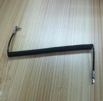 China Best quality solid black plastic spiral coil chain w/2pcs eyelets on two ends safety coil for sale