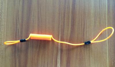 China Small quantity available fashion plastic stopdrop tooling coil lanyard cable with loops for sale