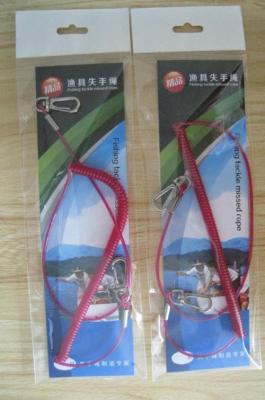 China Hot selling fashionable popular red spiral cord 2.5mm dia fishing assessory security leash for sale